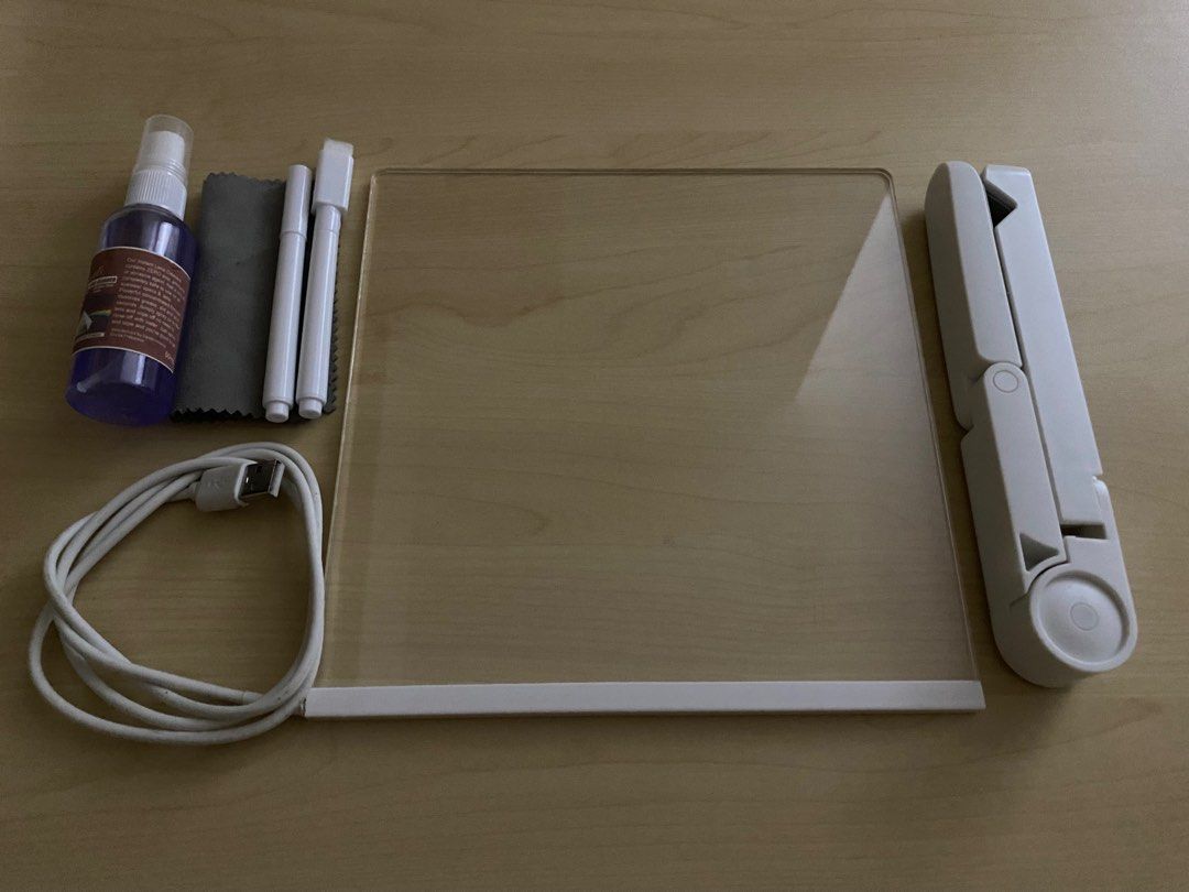 Acrylic Message Board with LED Lamp and Stand, Furniture & Home Living ...