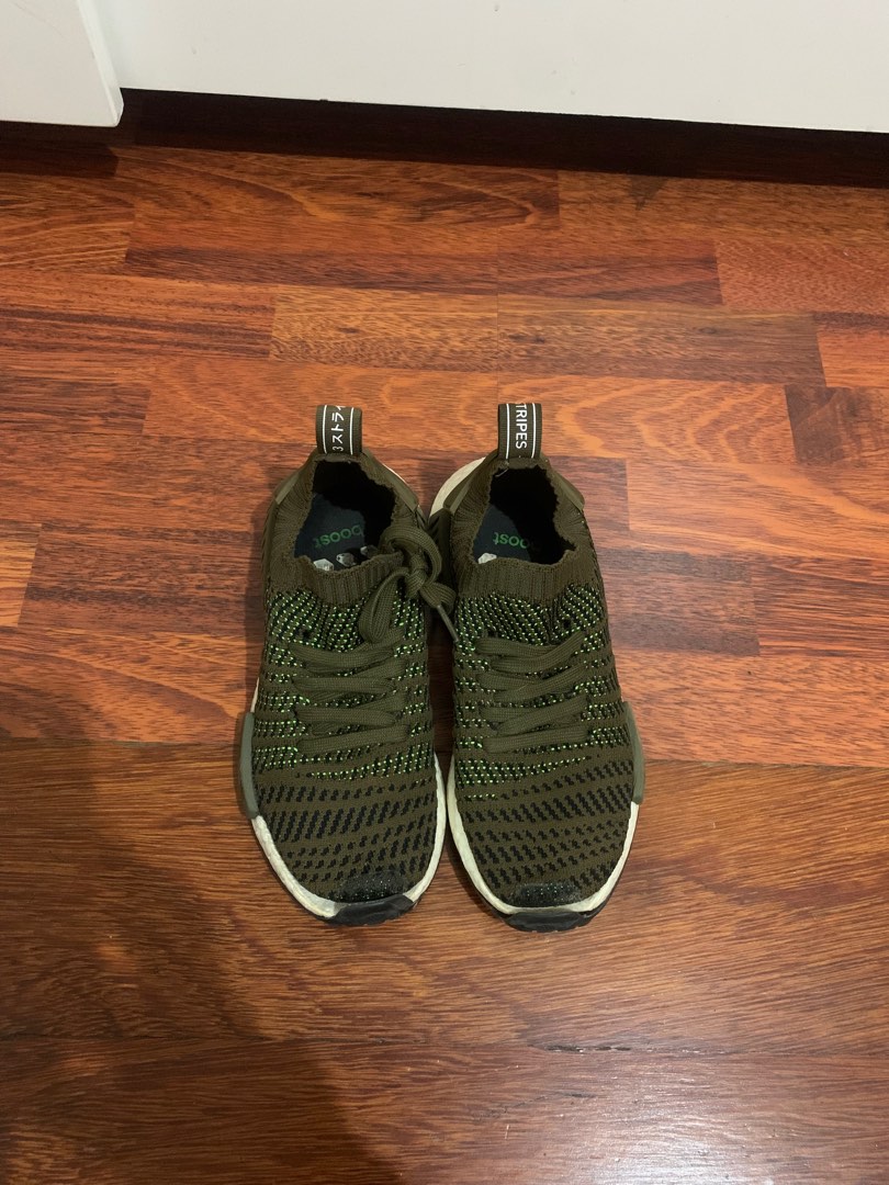 Adidas NMD army, Fesyen Pria, Sepatu , Sneakers di Carousell