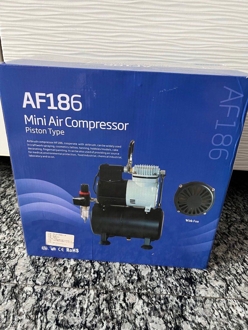 AF 186 compressor with air brush and tank for painting Gundam Gunpla ...