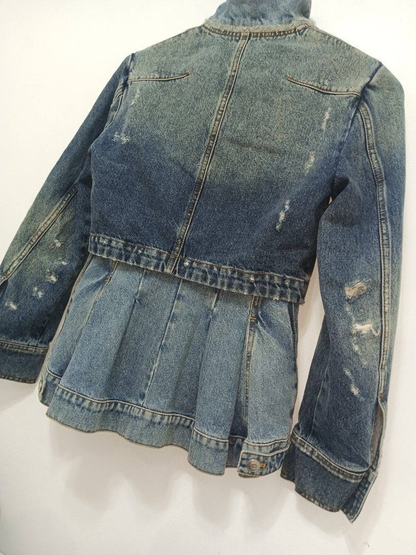 Alexander Mcqueen Double Layered Denim Jacket, Women's Fashion, Coats ...