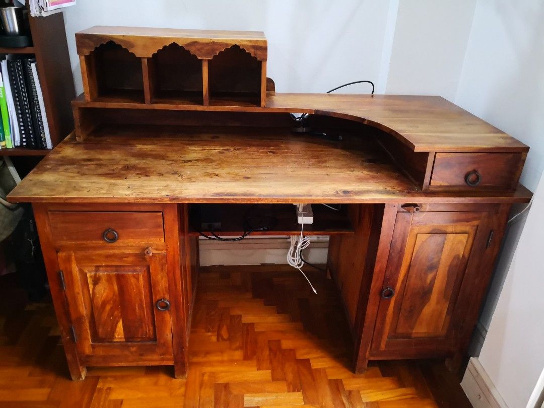 Antique Solid Wood Study Table, Furniture & Home Living, Furniture ...