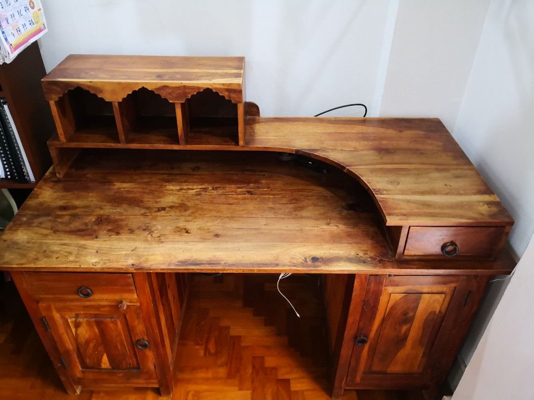Antique Solid Wood Study Table, Furniture & Home Living, Furniture ...