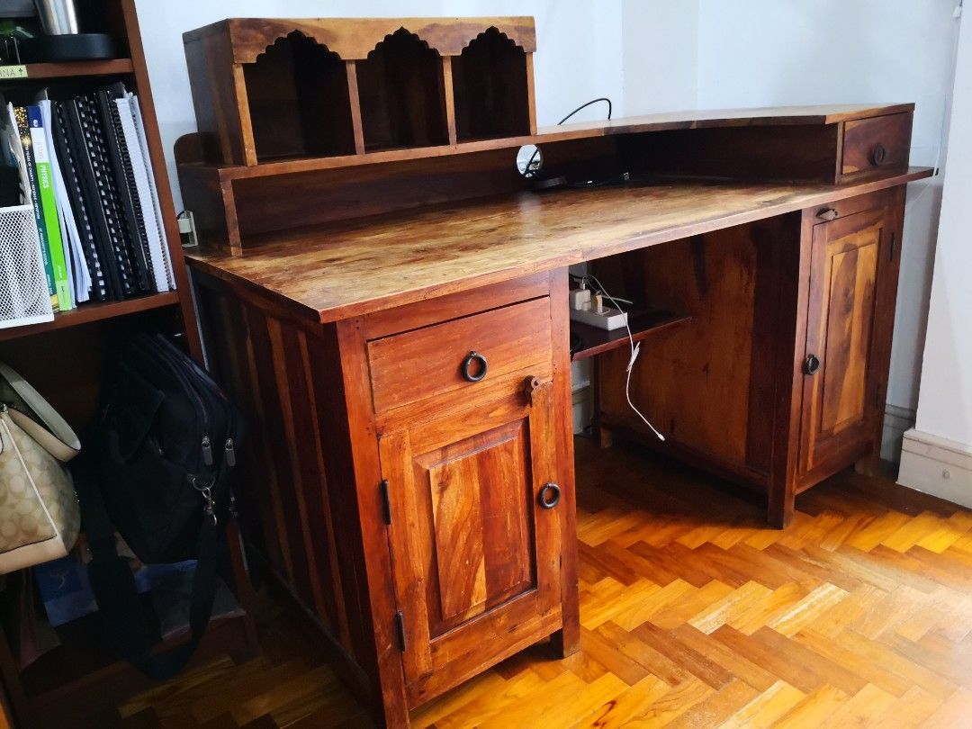 Antique Solid Wood Study Table, Furniture & Home Living, Furniture ...