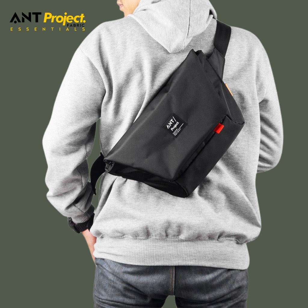 AUTHENTIC The Ant PROJECT - ALPHA Men's Shoulder Bag - Full Black Men's ...