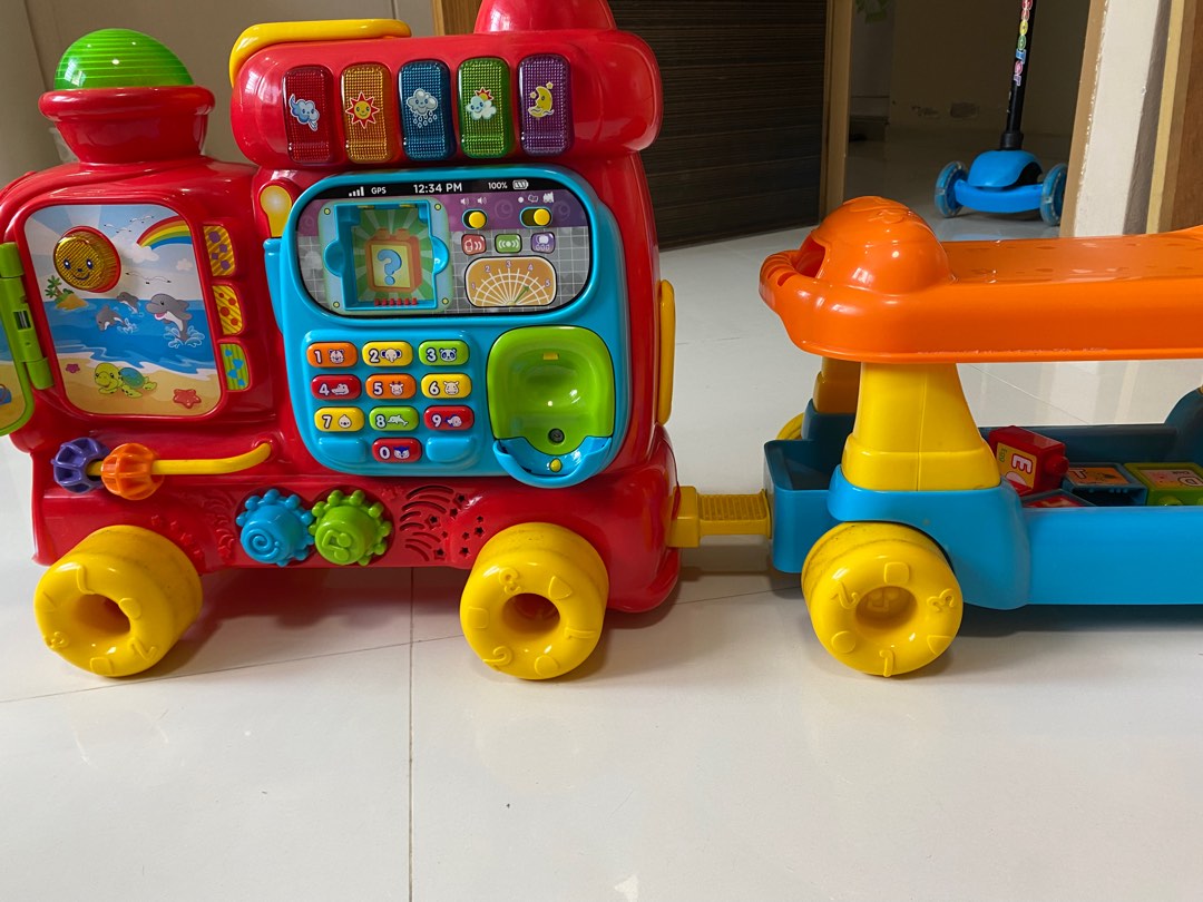 Baby toy train ride & walk, Hobbies & Toys, Toys & Games on Carousell