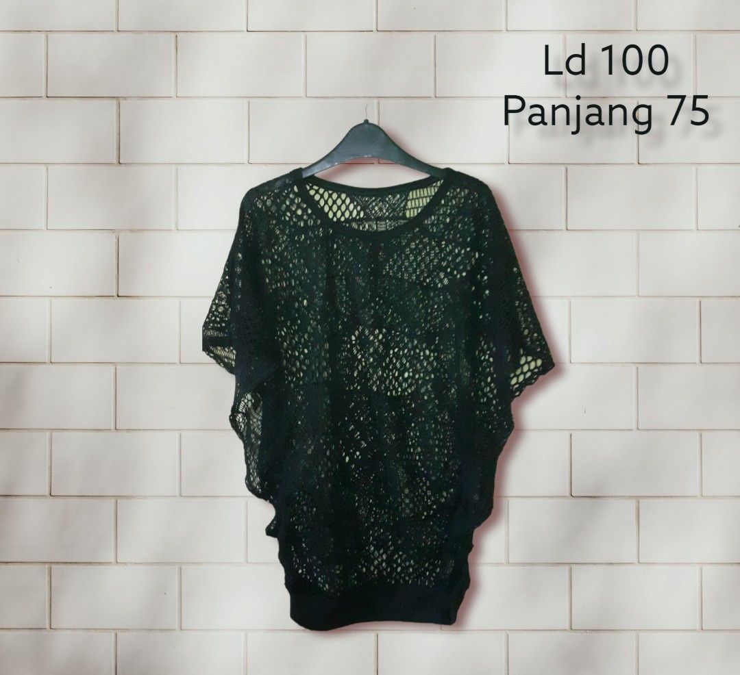Baju Jaring Hitam, Fesyen Wanita, Pakaian Wanita, Baju Luaran di Carousell