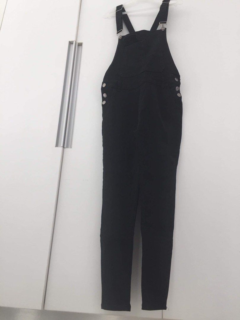 Black Overalls, Men's Fashion, Tops & Sets, Sets & Coordinates on Carousell