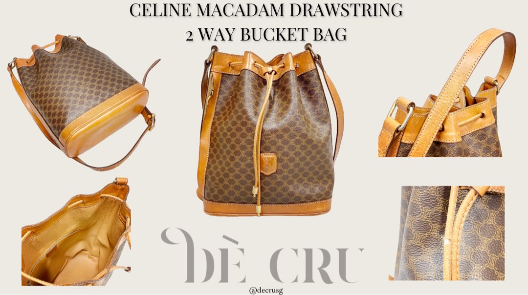 CELINE MACADAM DRAWSTRING 2 WAY BUCKET BAG, Luxury, Bags & Wallets on ...