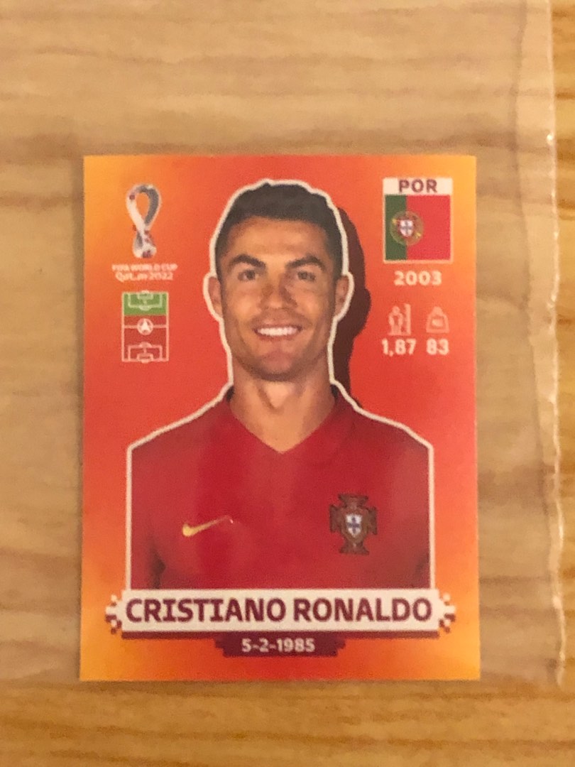 Christian Ronaldo 2022 Panini World Cup Sticker (Hong Kong Orange ...