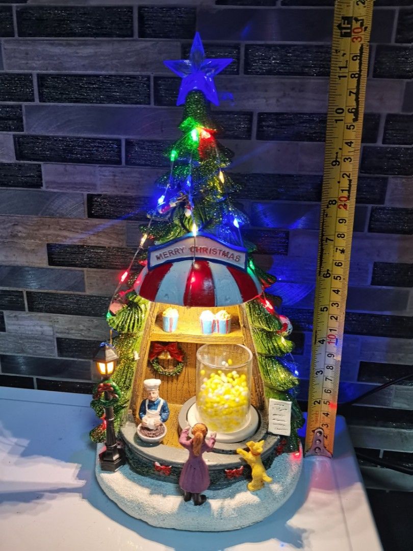 Christmas village food cart ANIMATED, Furniture & Home Living, Home ...
