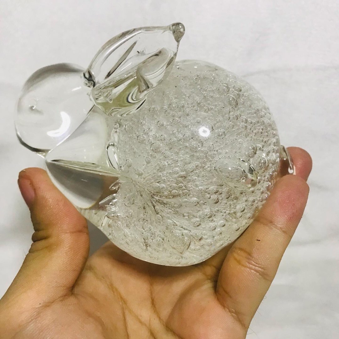 Classy Bubble Glass Rabbit Display, Furniture & Home Living, Home Decor ...