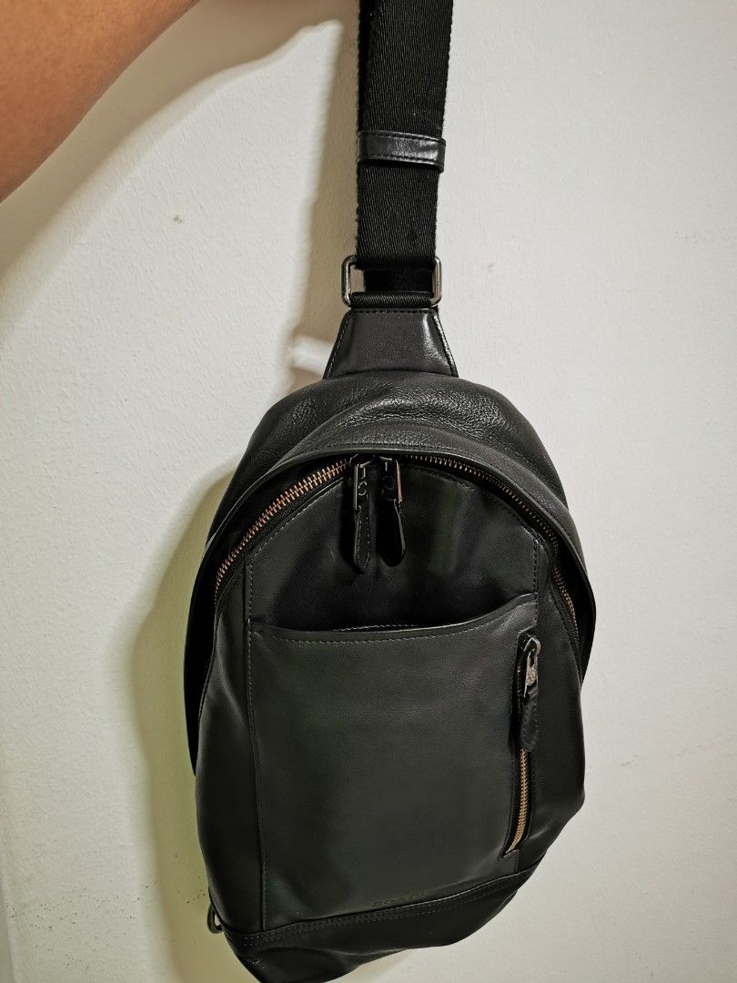 Coach Full Leather Sling Pack, Men's Fashion, Bags, Backpacks on Carousell