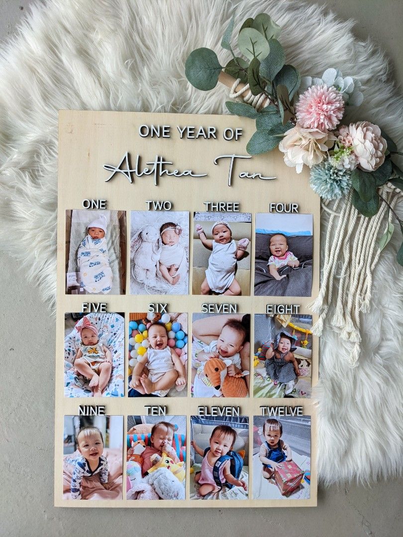 Custom Baby Birthday Wooden Board, Hobbies & Toys, Stationery & Craft ...