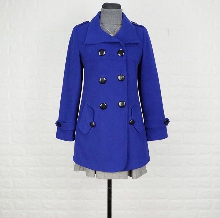 Royal Blue Winter Coat, Women's Fashion, Coats, Jackets and Outerwear ...