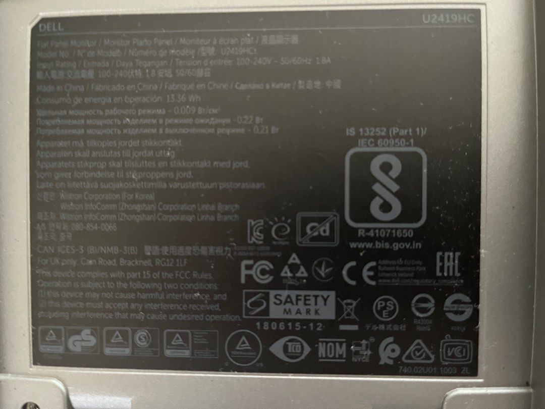 DELL P2419HC 24 inch usb c monitor, Computers & Tech, Parts ...