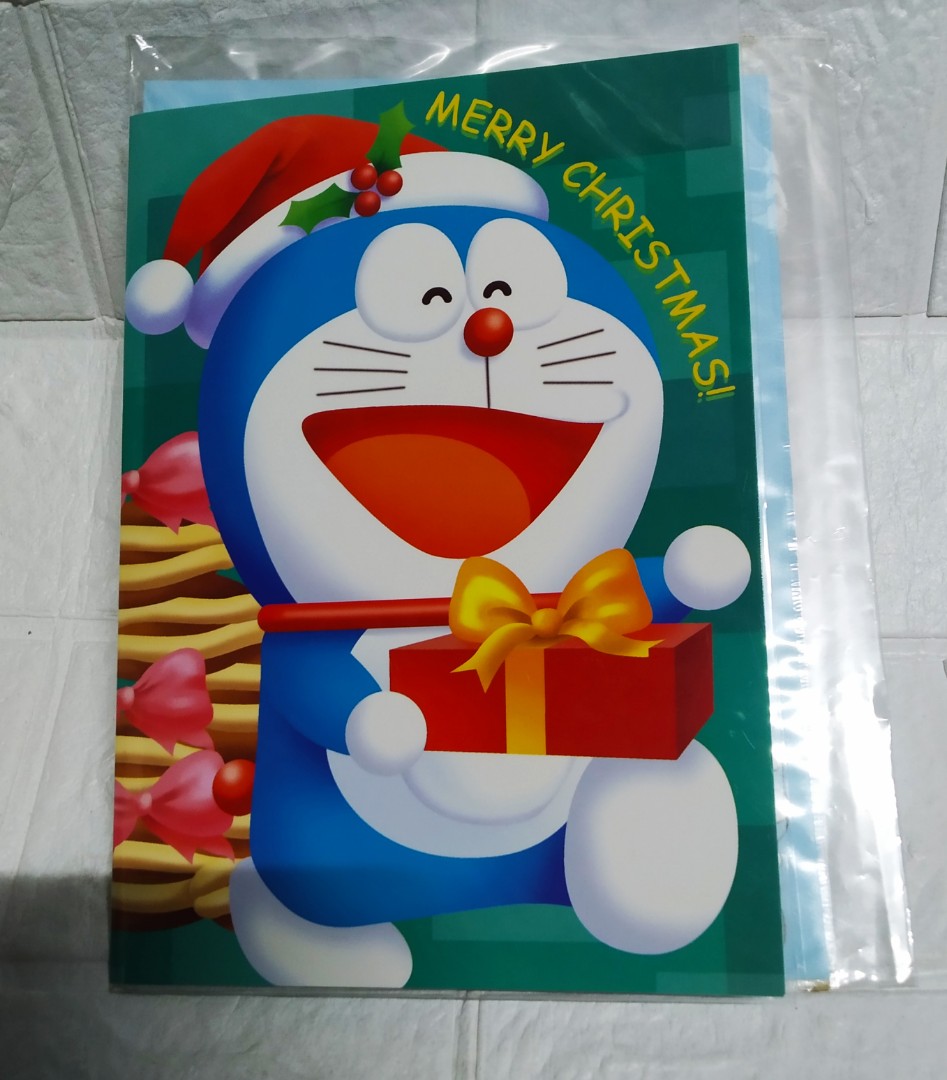 CHRISTMAS CARD DORAEMON, Hobbies & Toys, Toys & Games on Carousell