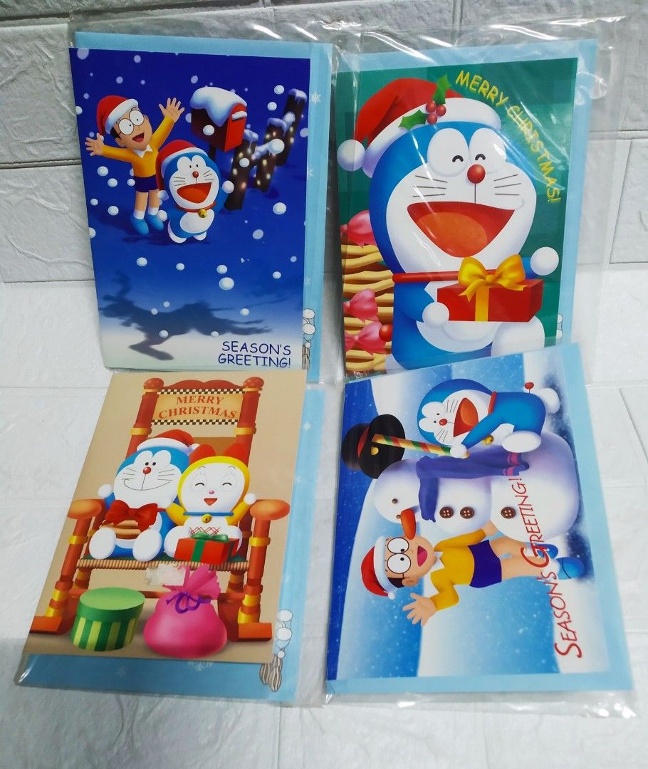 CHRISTMAS CARD DORAEMON, Hobbies & Toys, Toys & Games on Carousell