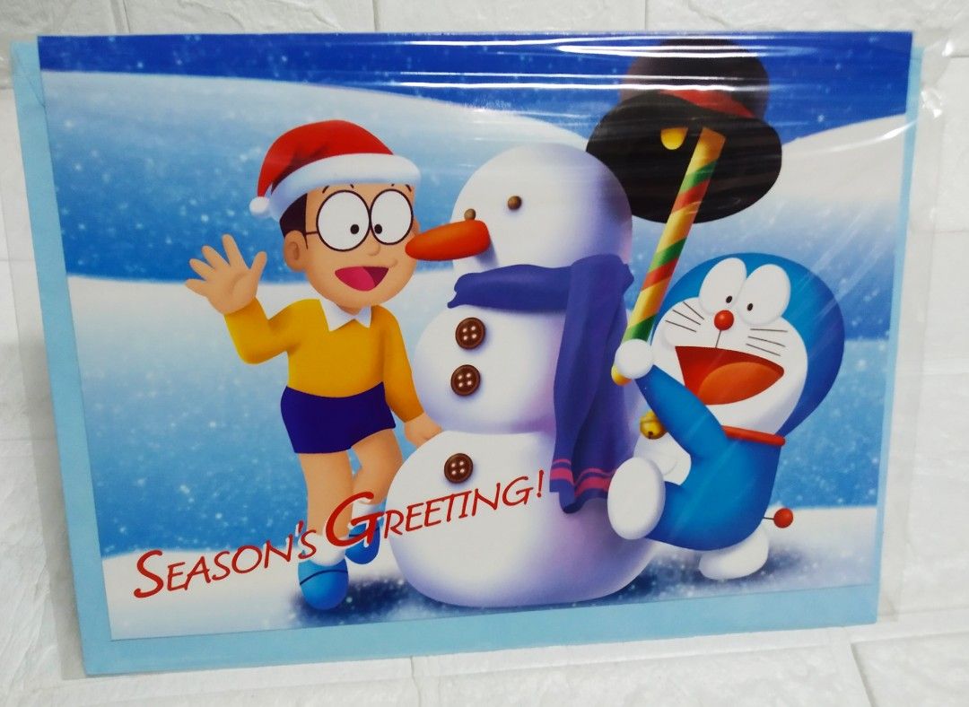 CHRISTMAS CARD DORAEMON, Hobbies & Toys, Toys & Games on Carousell