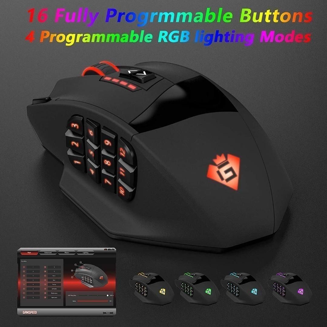 FR Gamspeed V8 Pro RGB Wireless MMO Gaming Mouse, Computers & Tech ...