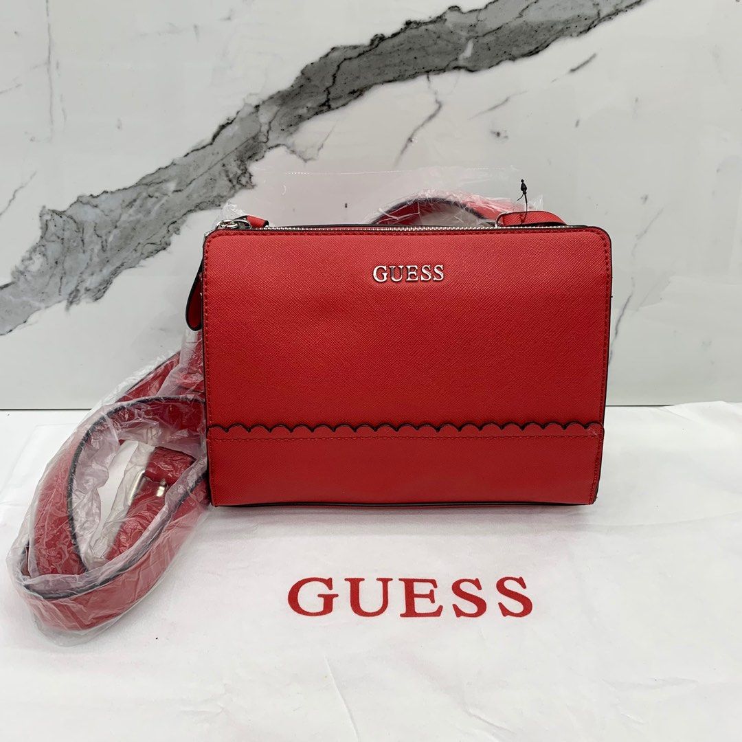 GUESS RED 2WAY CROSS BODY BAG 227014683 *, Women's Fashion, Bags ...