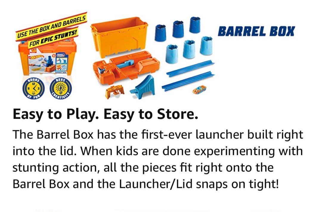 Hot Wheels Track Builder Stunt Barrel Box, Hobbies & Toys, Toys & Games ...
