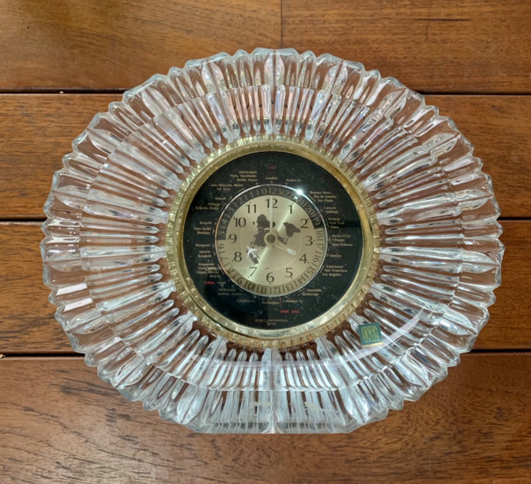 Hoya World Time Crystal clock. made in Japan, Furniture & Home Living ...