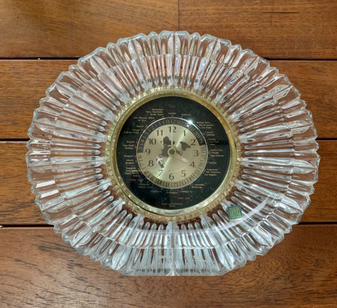 Hoya World Time Crystal clock. made in Japan, Furniture & Home Living ...