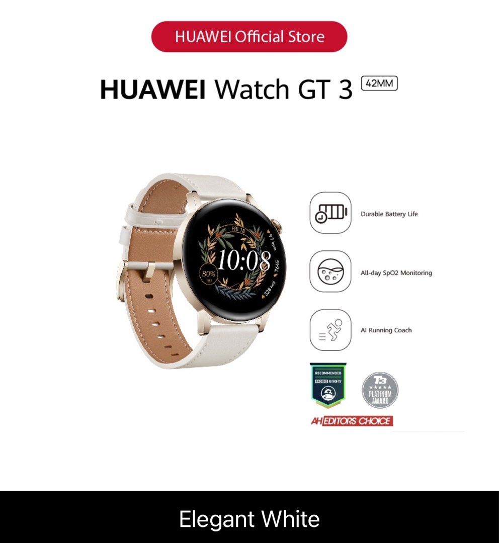 Huawei Watch GT3 42 MM Smartwatch, Luxury, Watches on Carousell