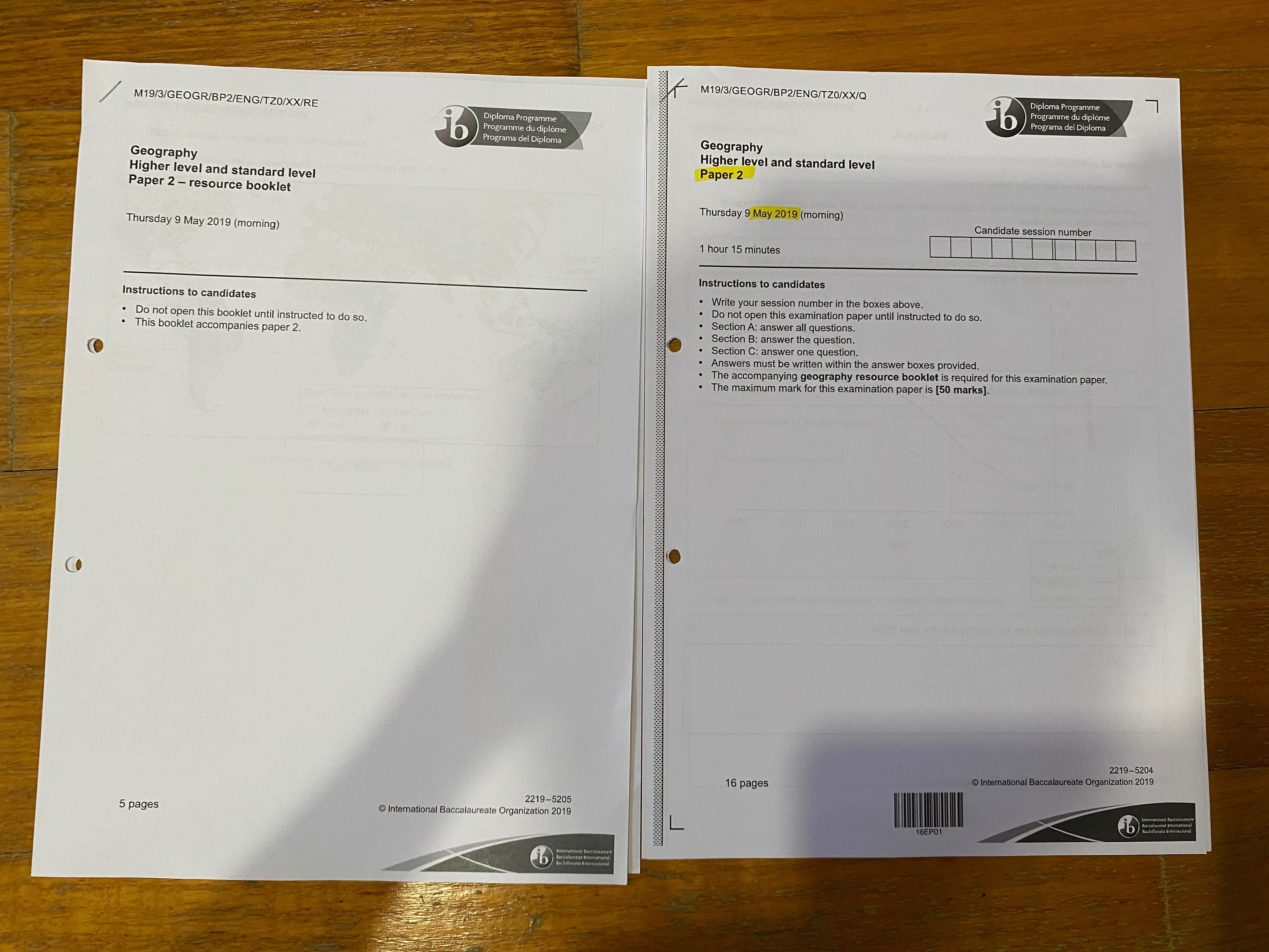 IB SL & HL Geography past papers, Hobbies & Toys, Books & Magazines ...