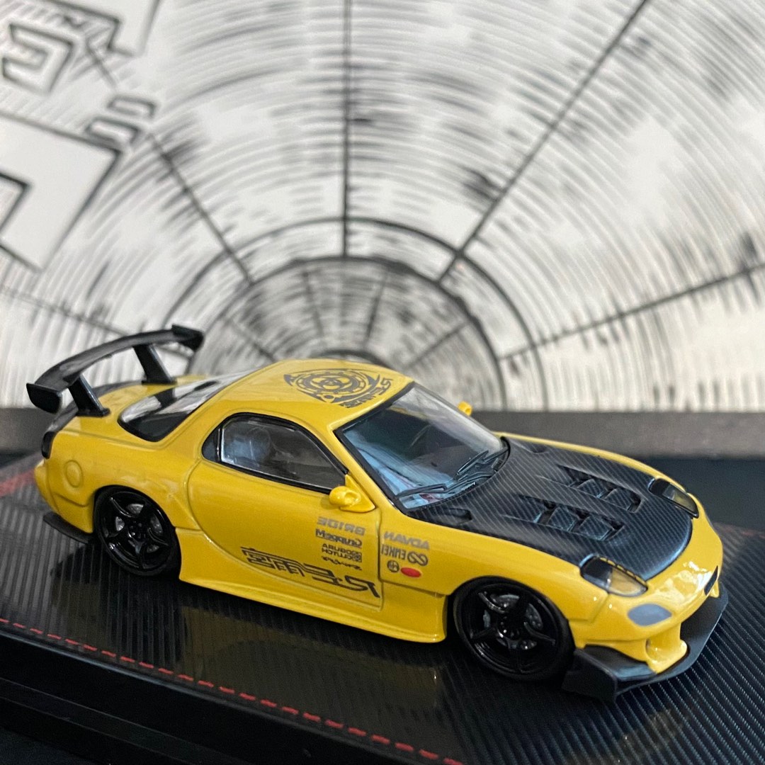 Ignition Model 1/64 Mazda RX-7 (FC3S) RE Amemiya Yellow, Hobbies & Toys, Toys & Games on Carousell