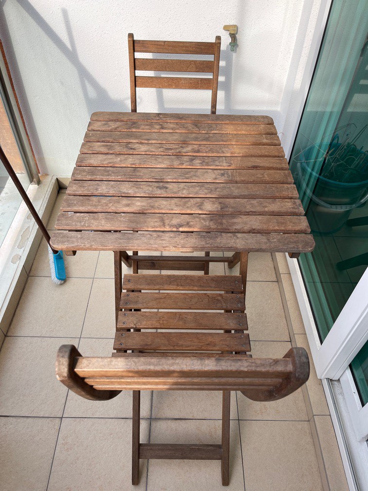 Ikea ASKHOLMEN table and chairs, Furniture & Home Living, Outdoor ...