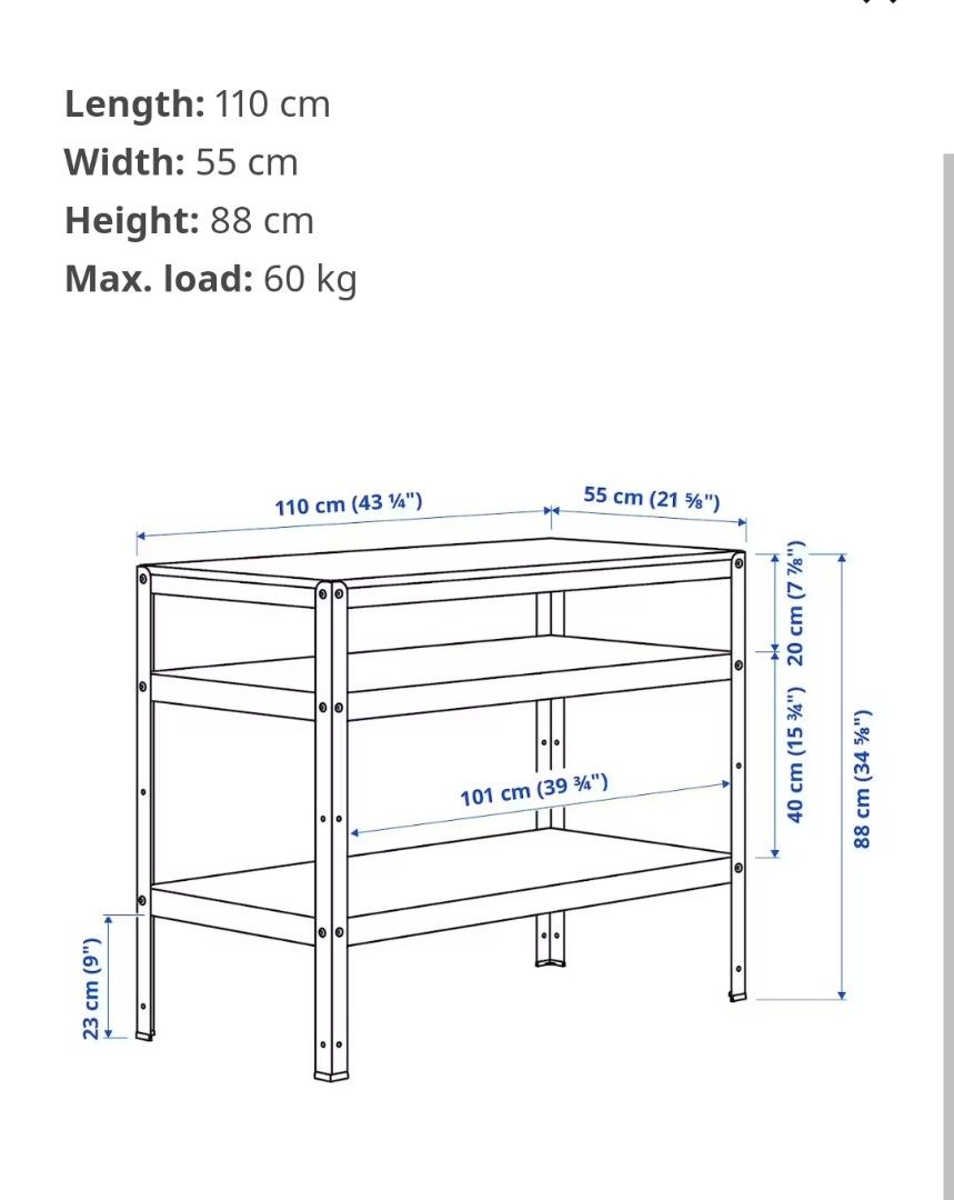 IKEA BROR WORKBENCH, Furniture & Home Living, Furniture, Other Home ...