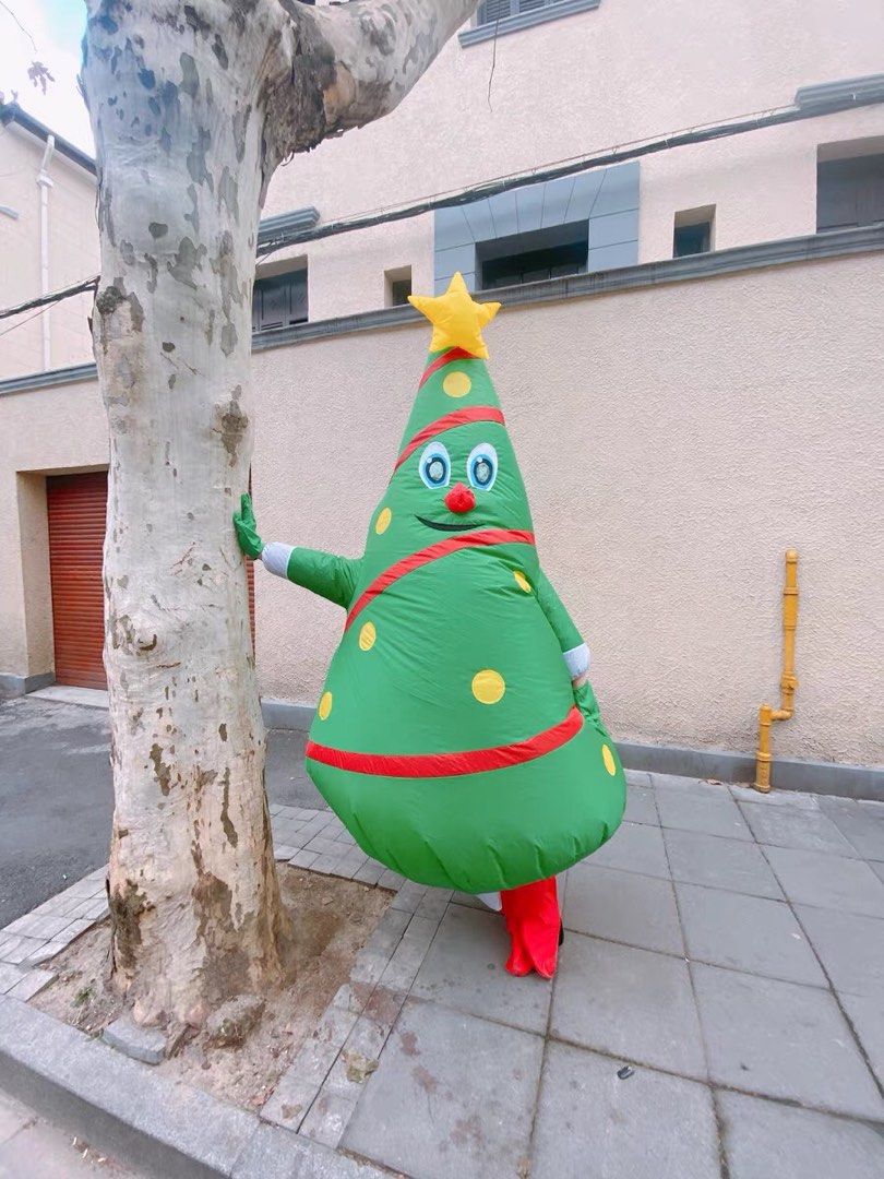 Inflatable Christmas Tree Costume Dress Up Mascot Party Cosplay ...