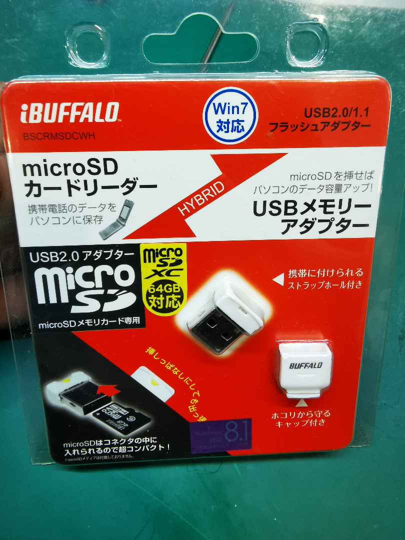 [UP S$45] Japan Market Buffalo MicroSD USB Card Reader for Microsoft Windows / Apple MacOS ...