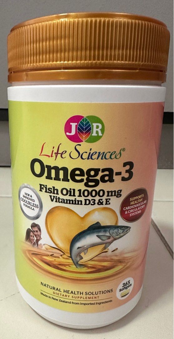 JR Life Sciences | Omega-3 Fish oil | 1000mg | 365 Soft gels | Expiry ...