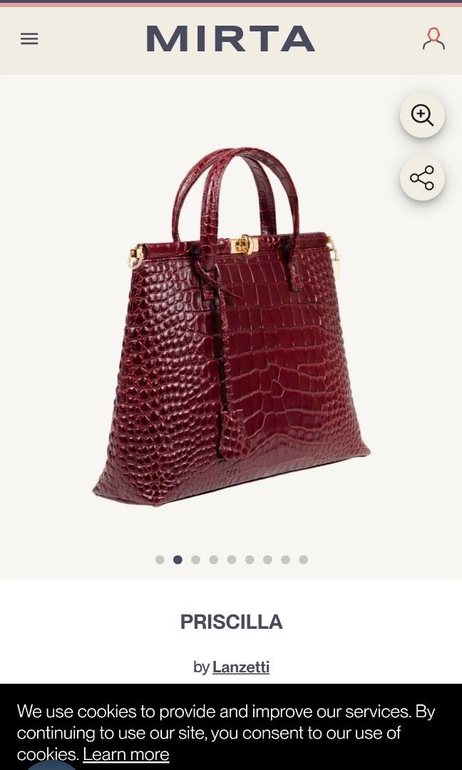 Lanzetti Priscilla croc embossed leather bag, Women's Fashion, Bags ...