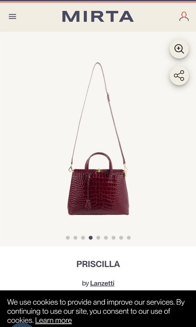 Lanzetti Priscilla croc embossed leather bag, Women's Fashion, Bags ...