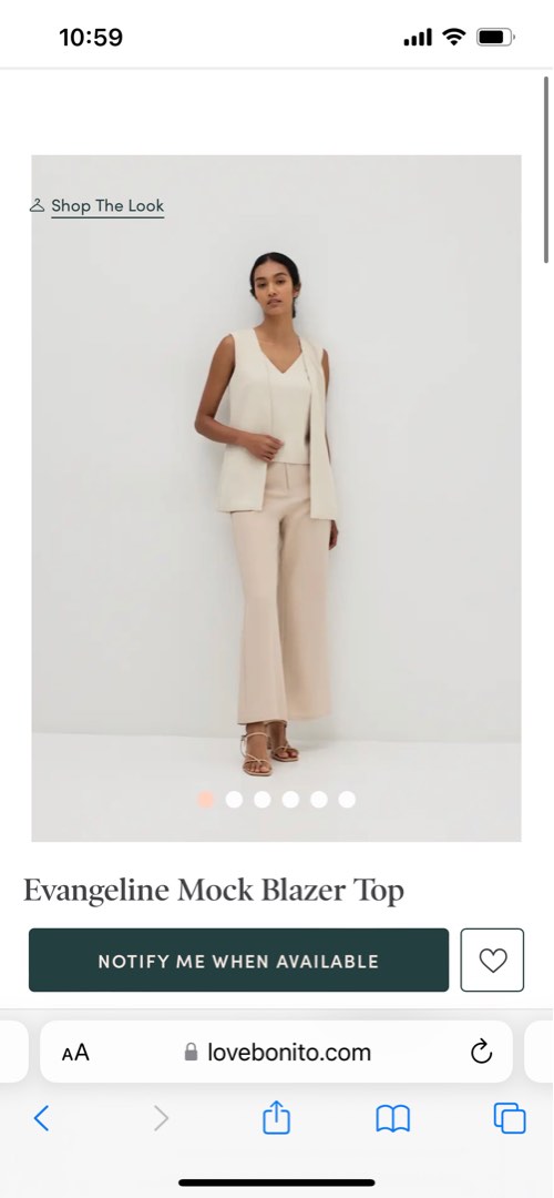 Love bonito Evangeline Mock Blazer Top, Women's Fashion, Tops, Sleeveless on Carousell