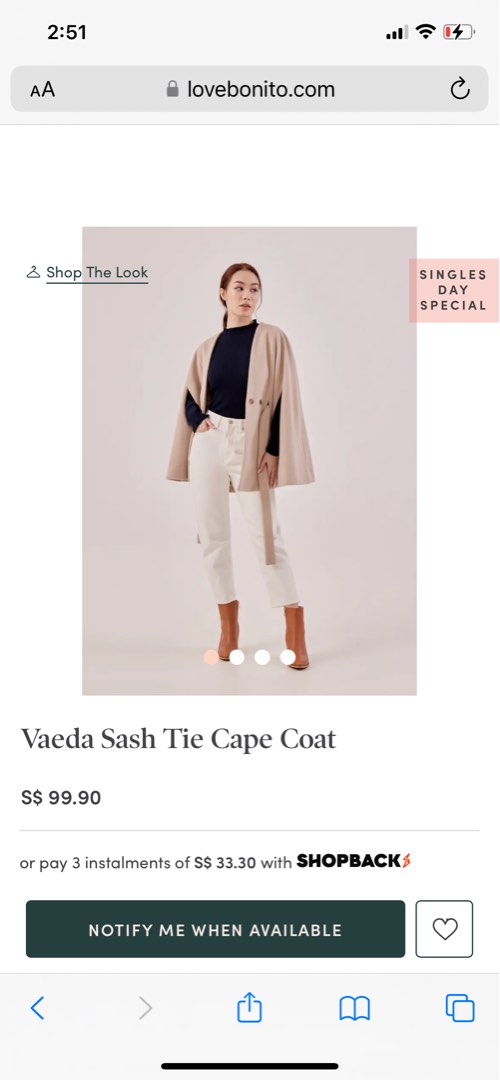 Love Bonito Vaeda Sash Tie Cape Coat, Women's Fashion, Coats, Jackets ...