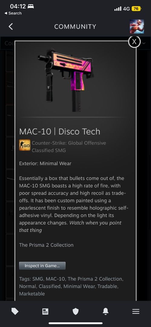 MAC-10 | Disco Tech csgo, Video Gaming, Gaming Accessories, In-Game Products on Carousell