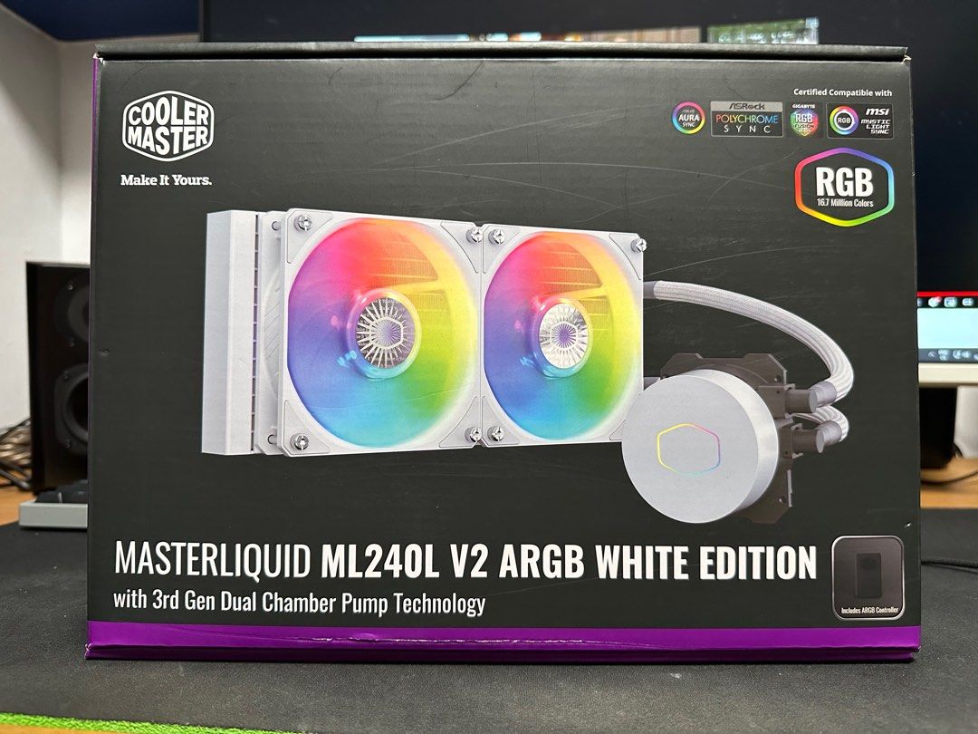 Masterliquid ML240L v2 white liquid cooling, Computers & Tech, Parts ...