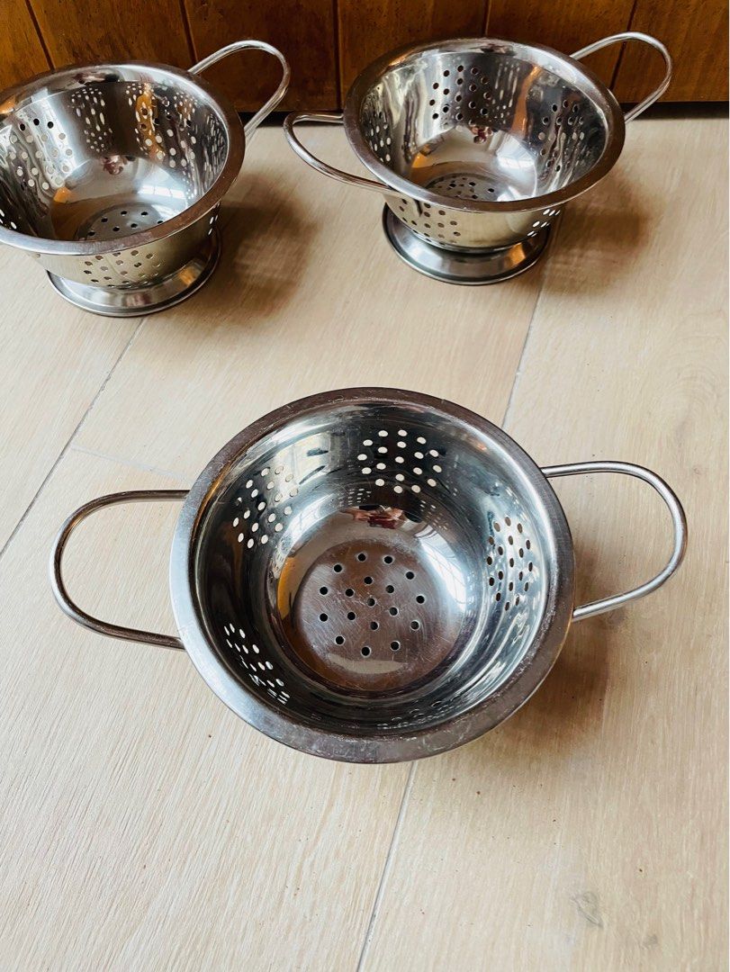 Mini colander with handle (set of 3), Furniture & Home Living ...