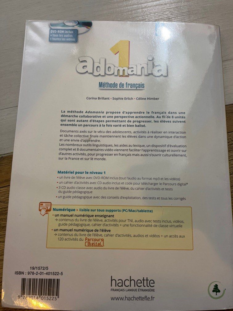 Moelc French Adomania 1 textbook and activity book, Hobbies & Toys ...