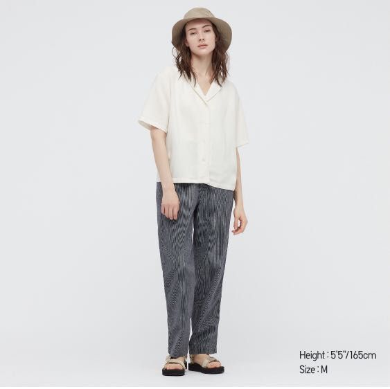 Muji white linen boxy top, Women's Fashion, Tops, Shirts on Carousell