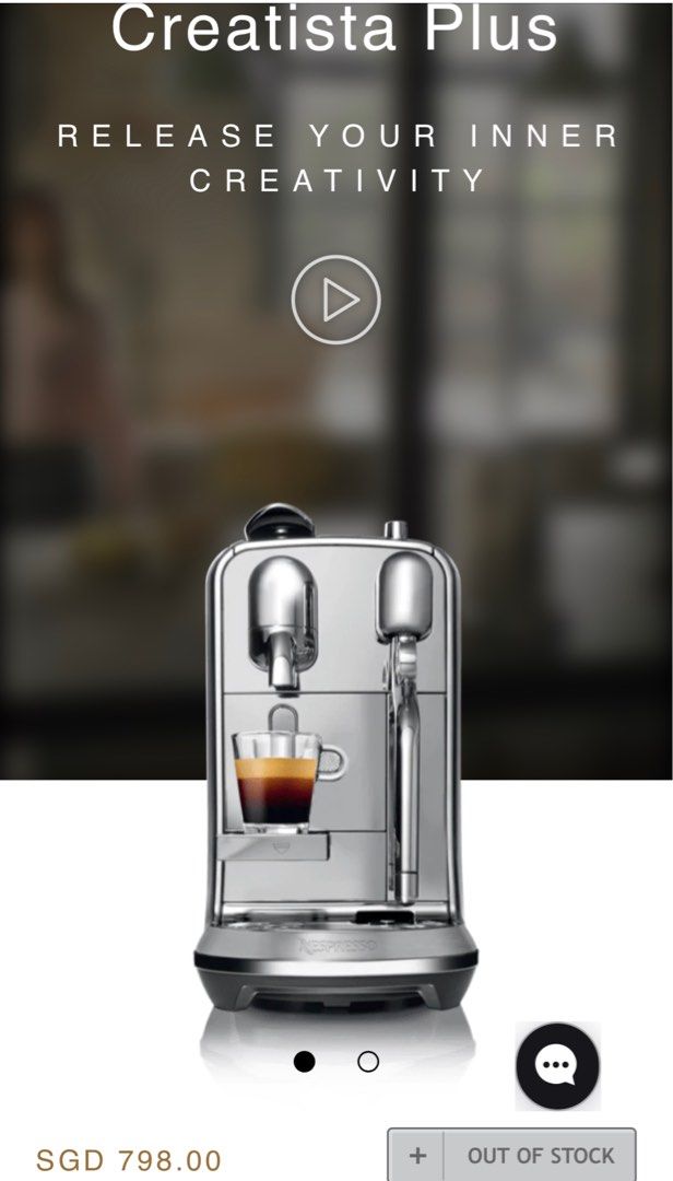 Nespresso Creatista Plus Coffee Machine, TV & Home Appliances, Kitchen ...