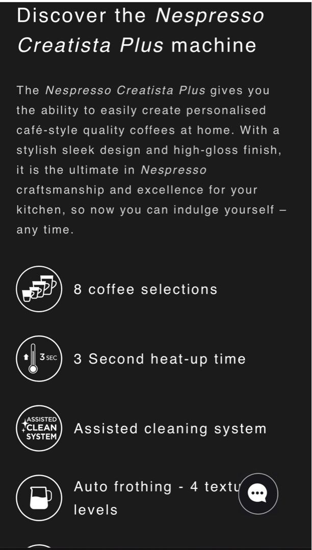 Nespresso Creatista Plus Coffee Machine, TV & Home Appliances, Kitchen ...