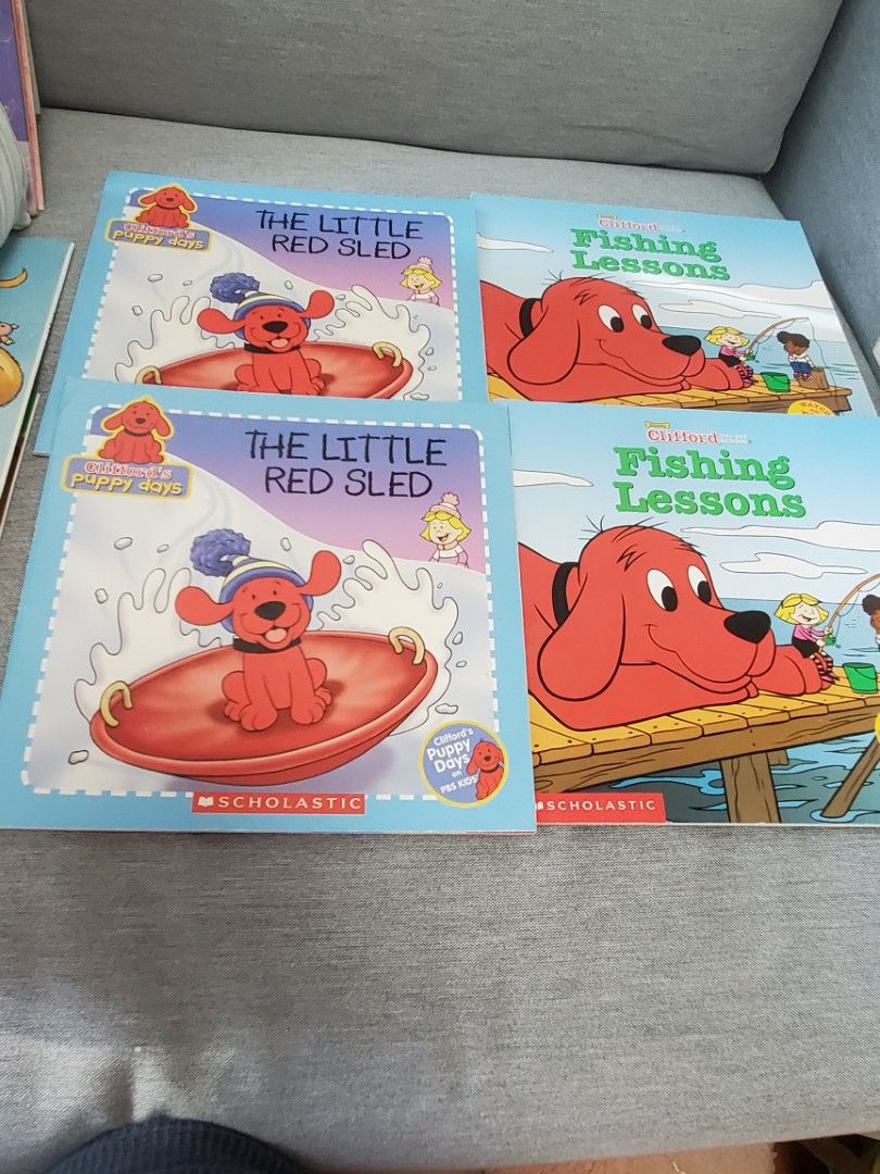 NEW Clifford ~fishing lesson /the little red sled@, 興趣及遊戲, 書本 & 文具, 兒童 ...