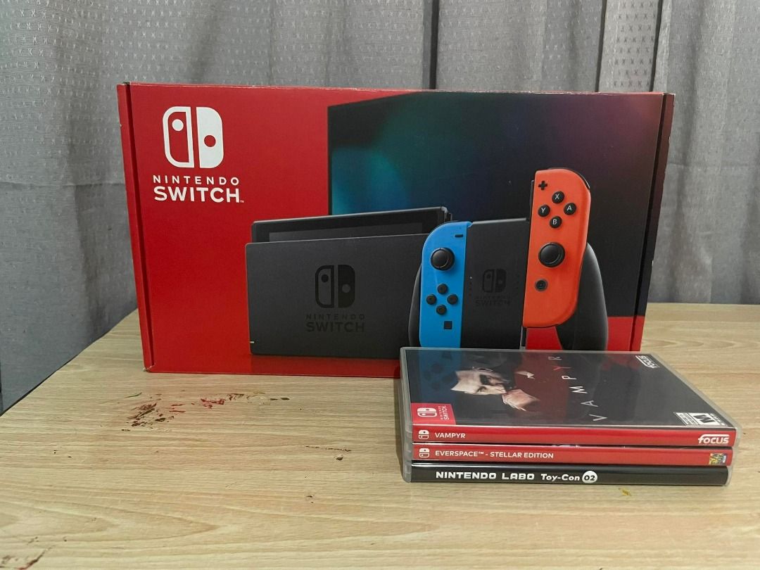 Nintendo Switch V2 Console - Neon Blue Red, Video Gaming, Video Game ...