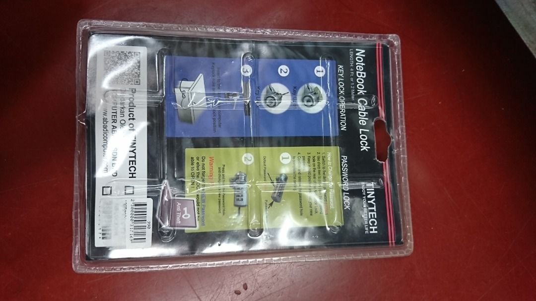 Notebook Computer lock TinyTech, Computers & Tech, Parts & Accessories ...