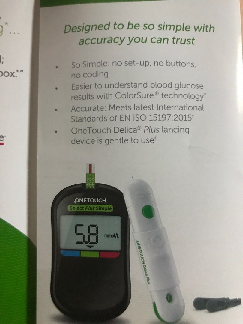 One touch blood glucose monitor, Health & Nutrition, Health Monitors ...